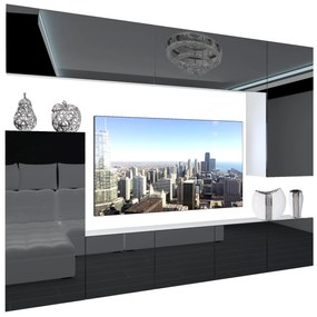 Obývací stěna Belini Premium Full Version  černý lesk + LED osvětlení Nexum 125