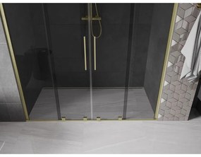 Mexen Velar Duo, posuvné sprchové dveře do otvoru 170 cm, 8mm šedé sklo, zlatá matná, 871-170-000-42-55