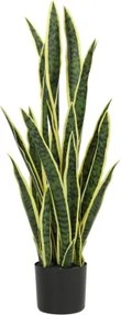 Outsunny Sansevieria umělá rostlina v květináči pro venkovní a vnitřní použití s 21 tvarovatelnými listy, Ø20x90 cm