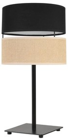 Stolní lampa JUTA, 1x jutové/černé textilní stínítko, N