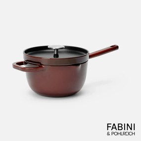 Fabini Rendlík FABINI & Pohlreich, Ø 20 cm (2,5 l) - Smaltovaný litinový rendlík s nahřívací poklicí, vínově červený - rozbaleno