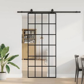 Posuvné dveře se sadou kování černé 90x205 cm ESG Glass 3375854