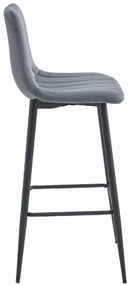 Sametová barová židle Florence tmavě šedá
