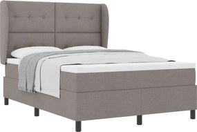 Postel s boxspringem s čelo Taupe 140 x 190 cm textil 3340561
