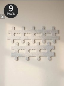 Sinsay - Sada plstěných nástěnných panelů ve tvaru puzzle 9 pack - šedá