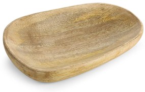 SADA DEKORAČNÍCH DŘEVĚNÝCH TALÍŘŮ AMAR 4 KS 18X14 CM HNĚDÁ