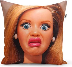 Sablio Polštář Znechucená Barbie - Meme Barbie: 40x40 cm