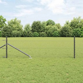 Hexagonální plot s podpěrou 100 x 0,8 m Ocel potažená PVC Šedá 3353304