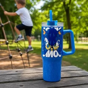 STOR Termohrnek Sonic / Nerezová ocel / 940 ml / S brčkem