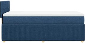 Box spring postel s matrací modrá 100 x 200 cm textil 3287373