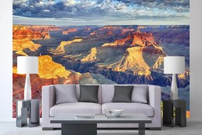 DIMEX | Vliesová fototapeta Scénerie Grand Canyonu MS-5-1648 | 375 x 250 cm| zelená, modrá, žlutá, šedá