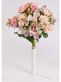 kytice mini růže, hortenzie 35 cm růžová - 35 cm