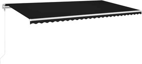 Automatická markýza LED a senzor větru 600 x 300 cm antracitová 3068974