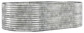 vidaXL Vyvýšený záhon stříbrný 212x140x68 cm práškově lakovaná ocel