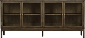 Tmavě hnědá vitrína v dekoru dubu 180x80x40 cm Zamora – House Nordic