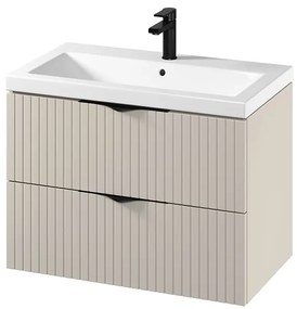 Cersanit Tirso, závěsná umyvadlová skříňka 794x447x572 mm + keramické umyvadlo, béžová matná, S801-543