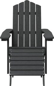 Zahradní křesla Adirondack 2 ks s podnožkami HDPE antracitová 3095697