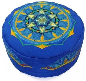 S radostí - vlastní výroba Meditační polštář s mandalou HVĚZDA (autorský design) Velikost: ∅30 x v25 cm