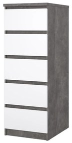 Komoda Simplicity 40 x 50 x 111,5 cm, šedá / bílý lesk