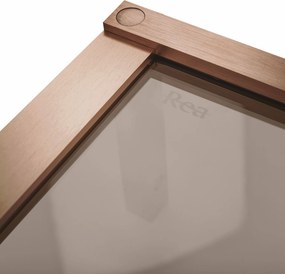 Rea Hugo, 1-křídlový sprchový kout 80 (dveře) x 80 (stěna) x 200 cm, 6mm šedé sklo, měděný profil, KPL-K6964