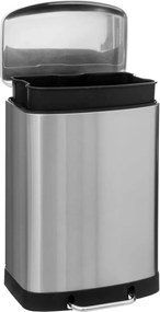 Odpadkový koš, velká kapacita, nerezová ocel, 50 l