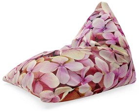 Sablio Sedací vak Triangl Růžové květy: 120 x 100 x 100 cm