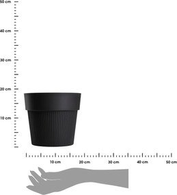PLASTOVÝ KVĚTINÁČ SILVA LINE 20X17,5 CM ČERNÁ