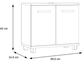 Koupelnová skříňka VENOM antracit/hnědá
