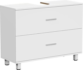 HOMCOM skříňka pod umyvadlo s 2 zásuvkami, moderní bílá, pro umyvadla bez podstavce — 80 x 30 x 60 cm | Aosom