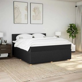 Box spring postel s matrací černá 180x200 cm textil 3289837