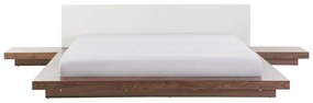 Dřevěná japonská postel hnědá 180x200 cm ZEN Beliani