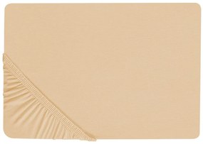 Bavlněné prostěradlo 140 x 200 cm pískově béžové JANBU Beliani