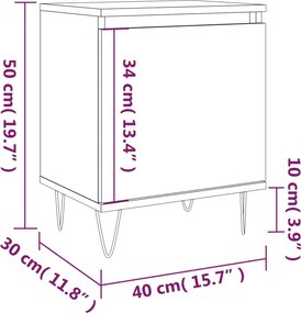 vidaXL Noční stolek 40 x 30 x 50 cm kompozitní dřevo [826842] Barva: bílá s vysokým leskem