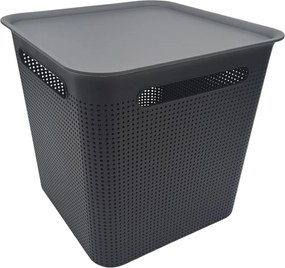 Rotho Úložný box s madly BRISEN 18l, 29x29x29cm, černý
