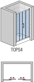 Ronal (Sanswiss) SanSwiss dvoudílné posuvné dveře s 2 pevnými stěnami v rovině TOPS4, Top-Line Šířka: 120 cm