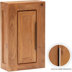 furniture-nabytek.cz - Nástěnná skříňka Osvaro akácie - Černé kovové úchytky