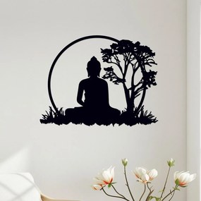 dřevo života Dřevěný obraz Ranní meditace Zvolte rozměr (cm): 40x31, Zvolte barvu dekoru: Černá