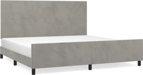 Rám postele bez matrace světle šedý 200 x 200 cm samet 3125653