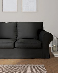 Potah na pohovku IKEA Ektorp 3-místná rozkládací, NOVÝ MODEL 2013 barva černá látka pletený vzor