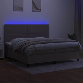 Box spring postel s matrací a LED taupe 200x200 cm textil 3134825