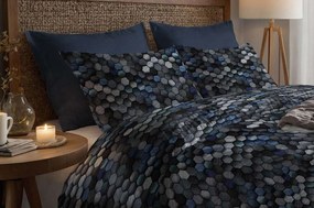 Krepové prodloužené povlečení Earth - modré Velikost: 140 x 220 + 70 x 90