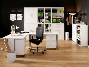 FALCO Psací stůl Office 80400/70 bílá/silver grey