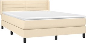 Box spring postel s matrací krémová 140x190 cm textil 3129790