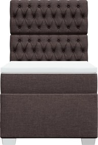 Box spring postel s matrací tmavě hnědá 100 x 200 cm textil 3290409