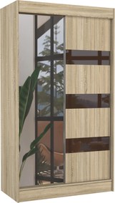 ADRK Furniture Posuvná skříň se zrcadlem a lacobelem TOURA 120 ADRK-SW-TOU-SCHL-120