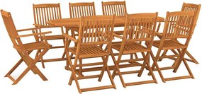 9dílný zahradní jídelní set 180x90x75 cm masivní akáciové dřevo 3086971