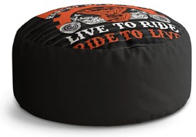 Sablio Taburet Circle Harley-Davidson Live to ride, ride to live: 38x48 cm