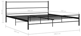 Rám postele černý kov 180 x 200 cm,  284688
