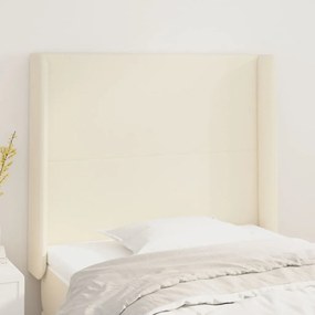 Čelo postele typu ušák krémové 103x16x118/128 cm umělá kůže 3119386
