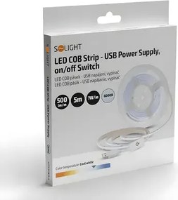 Solight LED COB pásek studená bílá / LED pásek / USB napájení / 5m / 7